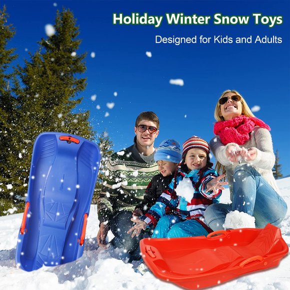 None | Toys | Plastic Sleds For Kids Teens 2 Packs Snow Sled With Pull ...